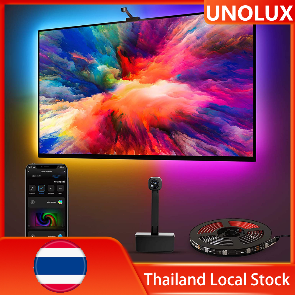 Tuya WiFi RGBIC ไฟเส้นติดหลังทีวี DreamView ไฟ LED Ambient light TV ...