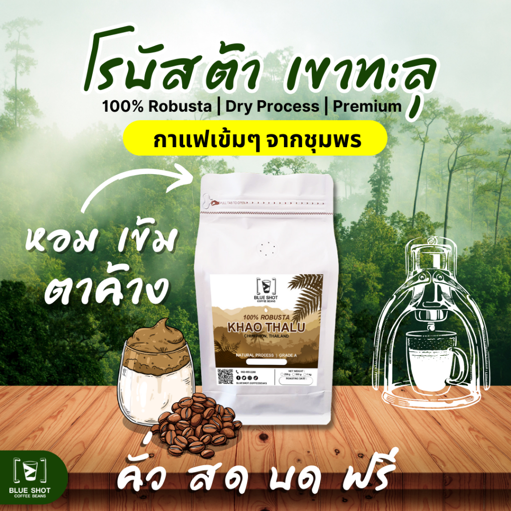 กาแฟคั่ว โรบัสต้า | กาแฟเขาทะลุ ชุมพร | Robusta Premium _ คั่ว สด บด ...