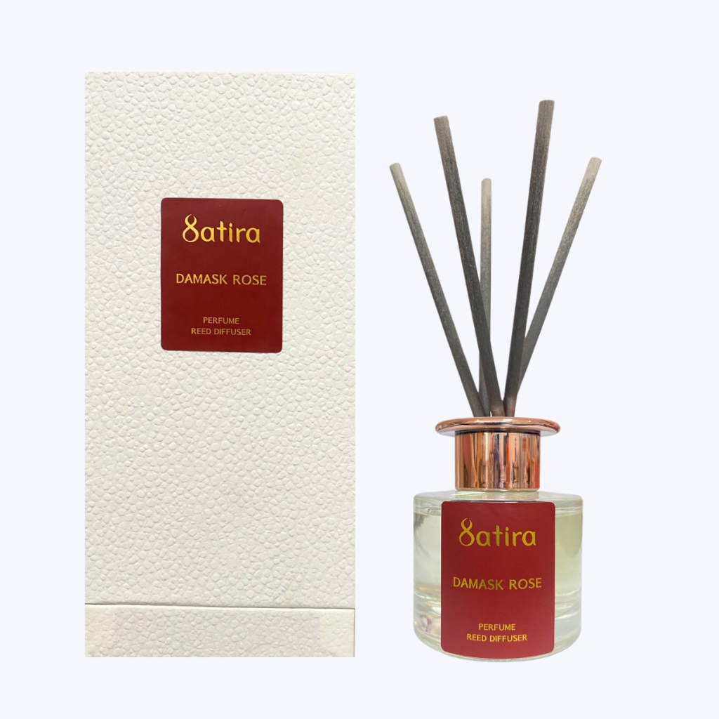 Satira Perfume Reed Diffuser: Damask Rose 100 ml สถิรา ก้านไม้หอมปรับอากาศ กลิ่นกุหลาบ 100 มล ...