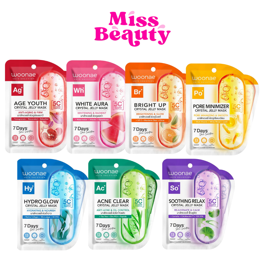 (liveลด50%)(ซอง) วูเน่ คริสตัล เจลลี่ มาส์ก 25ml Woonae Crystal Jelly ...