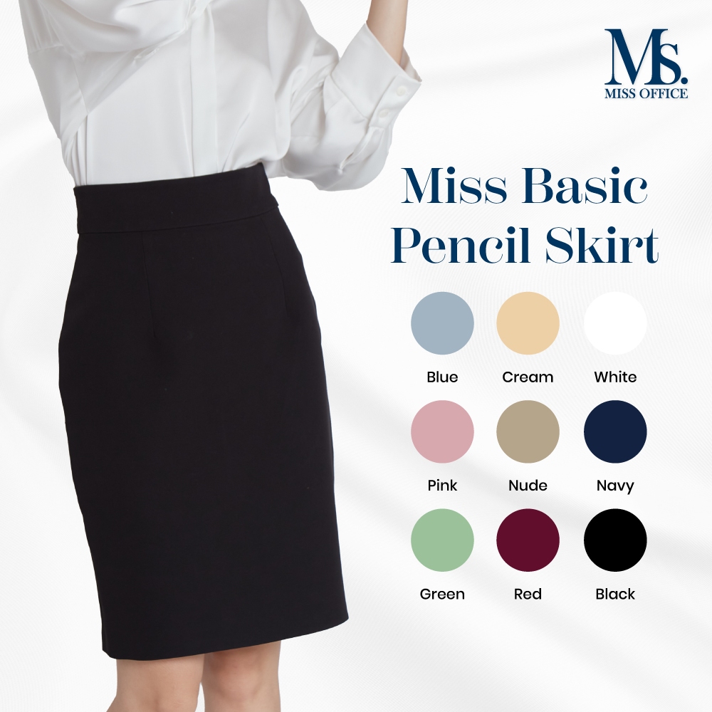 [ส่งฟรี] Miss Office (Best Seller) กระโปรงทรงดินสอ Miss Basic Pencil Skirt (MS-002) | Shopee ...