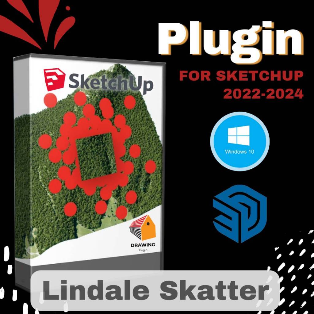 🍎 Skatter 2.2.0 , 2.2.1 (ปลั๊กอินสร้างสนามหญ้า) Plugin for Sketchup ...
