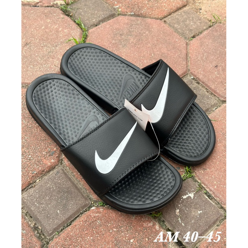รองเท้าแตะ Nike ฟันธ์แกร่งทนนุ่ม สบาย รีม4อ ลัดำ | Shopee Thailand