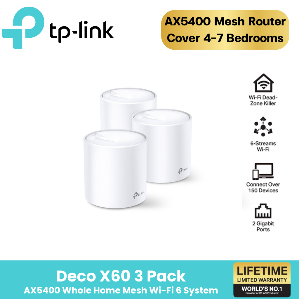 TP-Link Deco X60 | AX5400 Whole Home Mesh Wi-Fi 6 System | Shopee Thailand
