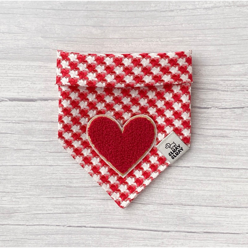 Jaifu(ใจฟู) Collection: ผ้าพันคอหมาแมว ผ้าพันพอสัตว์เลี้ยง ติดลายหัวใจ ...