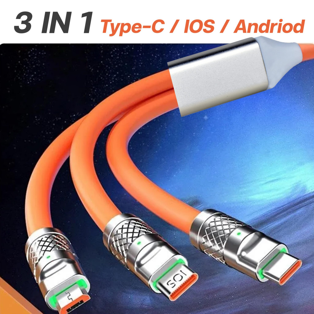 สายชาร์จเร็ว สายโทรศัพท์มือถือซิงค์อัลลอยไมโคร 16A สายซิลิโคน 120วัตต์ USB สายชาร์จได้ไว สำหรับ ...