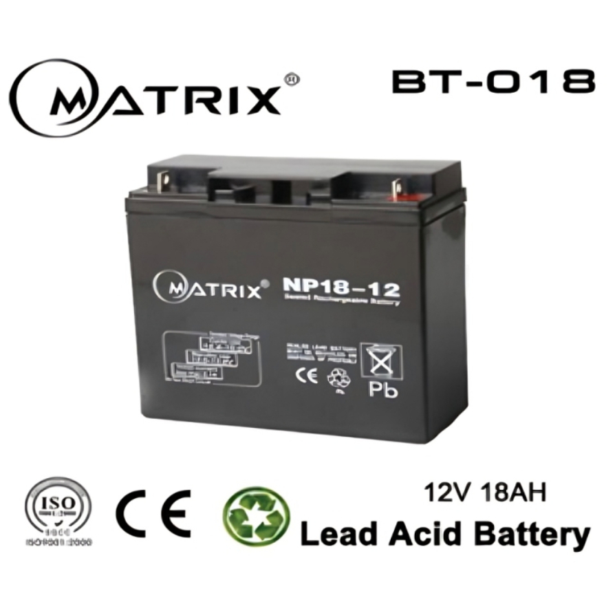 MATRIX 12v 18Ah Battery UPS BT018 เครื่องสำรองไฟ UPS แบตเตอรี่ แบตสำรอง ...