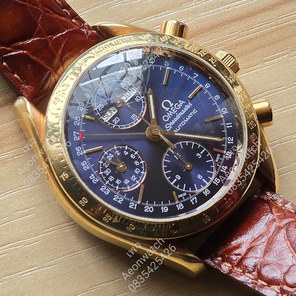 Omega Speedmaster Triple calendar 18k blue dial | Shopee Thailand