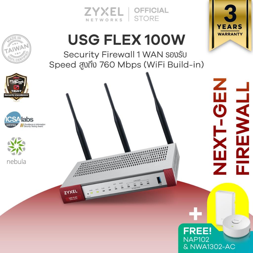 ZYXEL USG FLEX 100W Unified Security Gateway Firewall (Non-Bundle ...