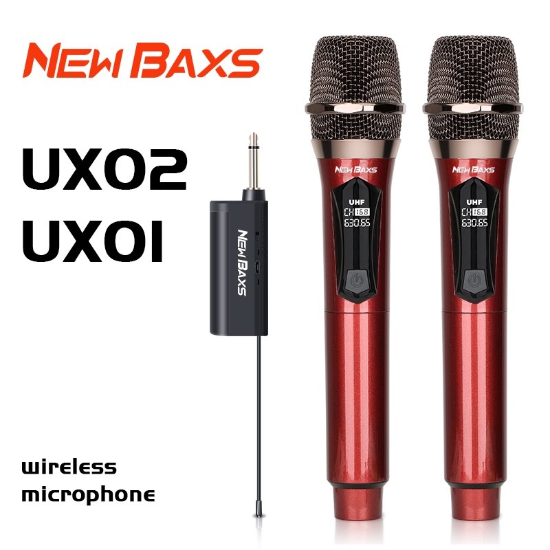 NEW BAXS UX01/UX02/UX04 ไมโครโฟนไร้สายชาร์จไมโครโฟนรับระยะทาง 50M รอบชาร์จ UHF FM KTV | Shopee ...