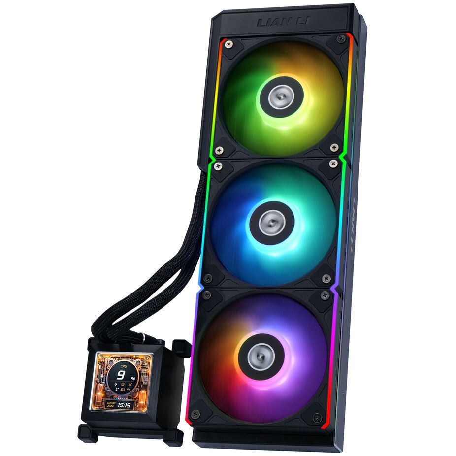 Lian Li Hydroshift LCD 360RGB AIO 360mm Liquid CPU Cooler Black ...
