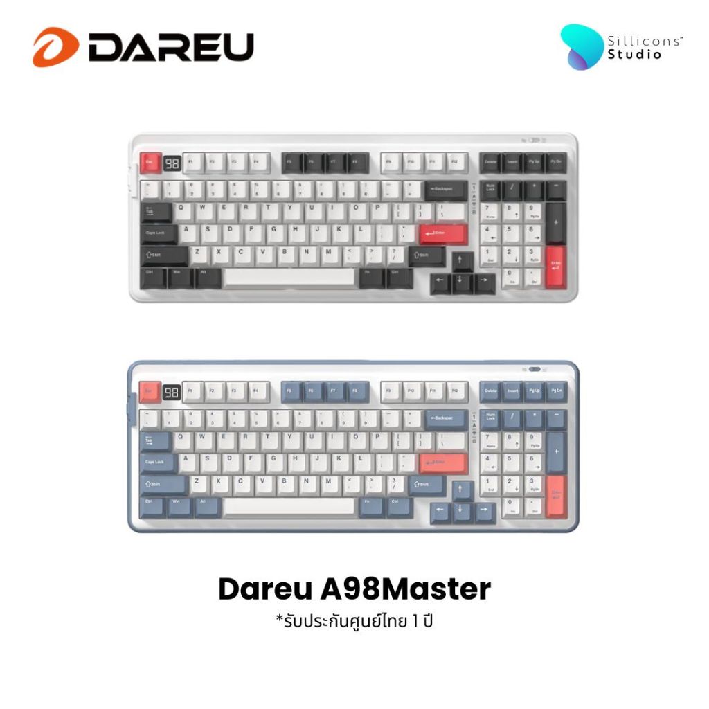 (ประกันศูนย์ไทย) คีย์บอร์ดไร้สาย Dareu A98 Master Wireless Adjustable Gasket แมคคานิคอลคีย์บอร์ด ...