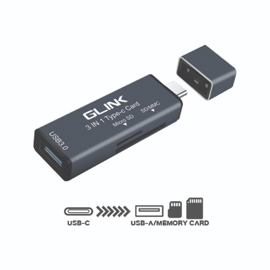 GLINK GL044 3 in 1 TYPE-C Card Reader & HUB | Shopee Thailand