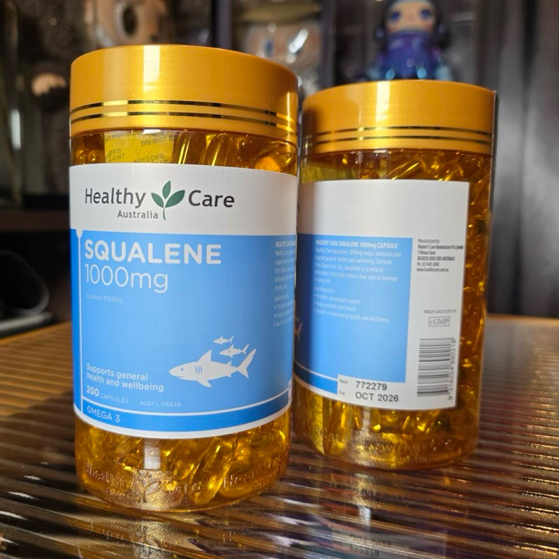 แท้100% ️ Healthy Care Squalene 1000mg 200 Capsules น้ำมันตับปลาฉลามน้ำ ...
