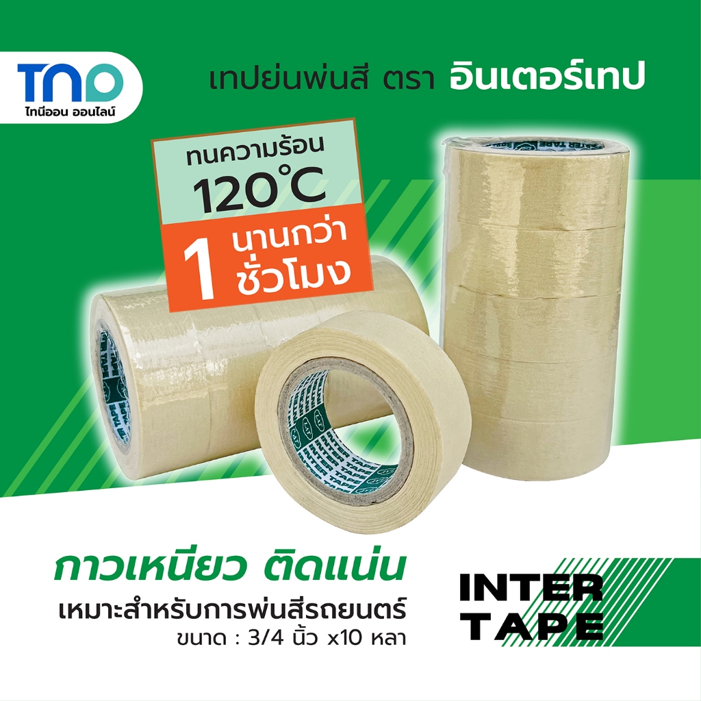 INTER TAPE กระดาษกาวย่น อินเตอร์เทป เทปกาวย่น พ่นสี กว้าง 3/4นิ้ว ยาว ...