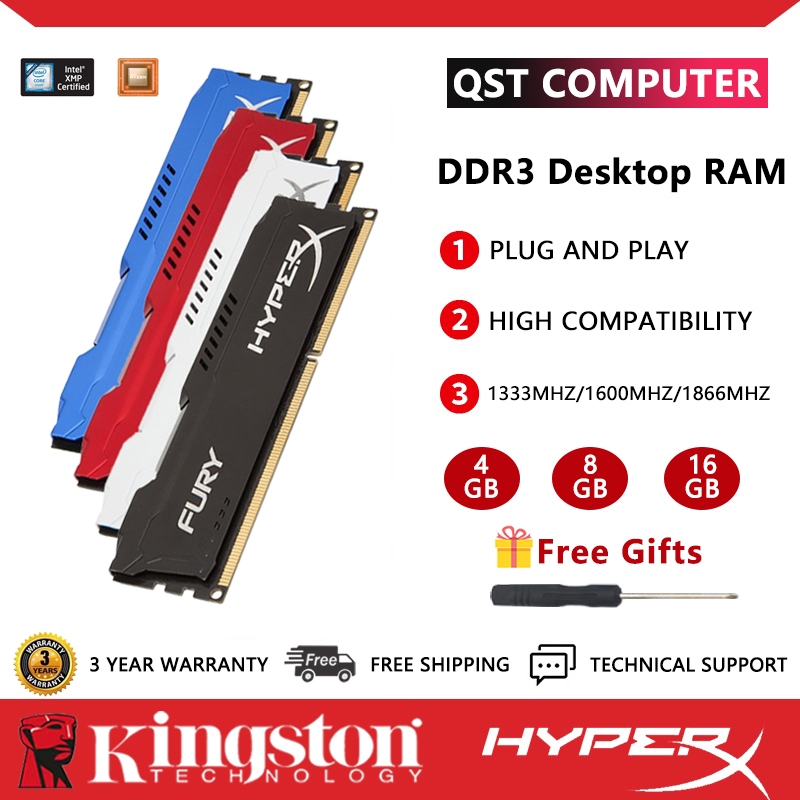 Kingston Hyperx 4GB/8GB Kingston Desktop RAM DDR3 1333MHZ/1600/1866MHZ DIMM Memory for PC ...