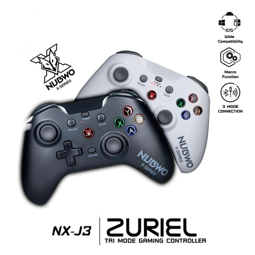 NUBWO NX-J3 จอยเกมไร้สาย Tri-Mode ZURIELใช้งานระบบ Win/Nintendo Switch IOS Android รับประกัน 1 ...