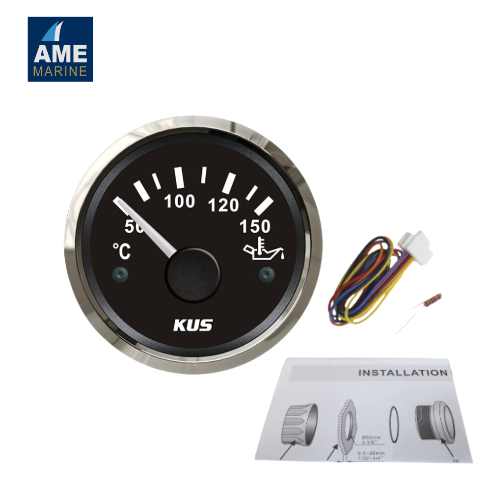 KUS DN52mm Black Oil Temp Gauge, Oil Temp Meter with Temp Sensor PN ...