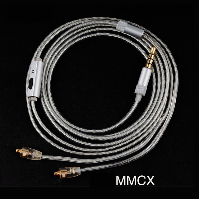 สายหูฟังสำเร็จ สีเงิน มีไมค์ Pin MMCX แบบปล่อย แจ๊ค 3.5 มม. | Shopee ...