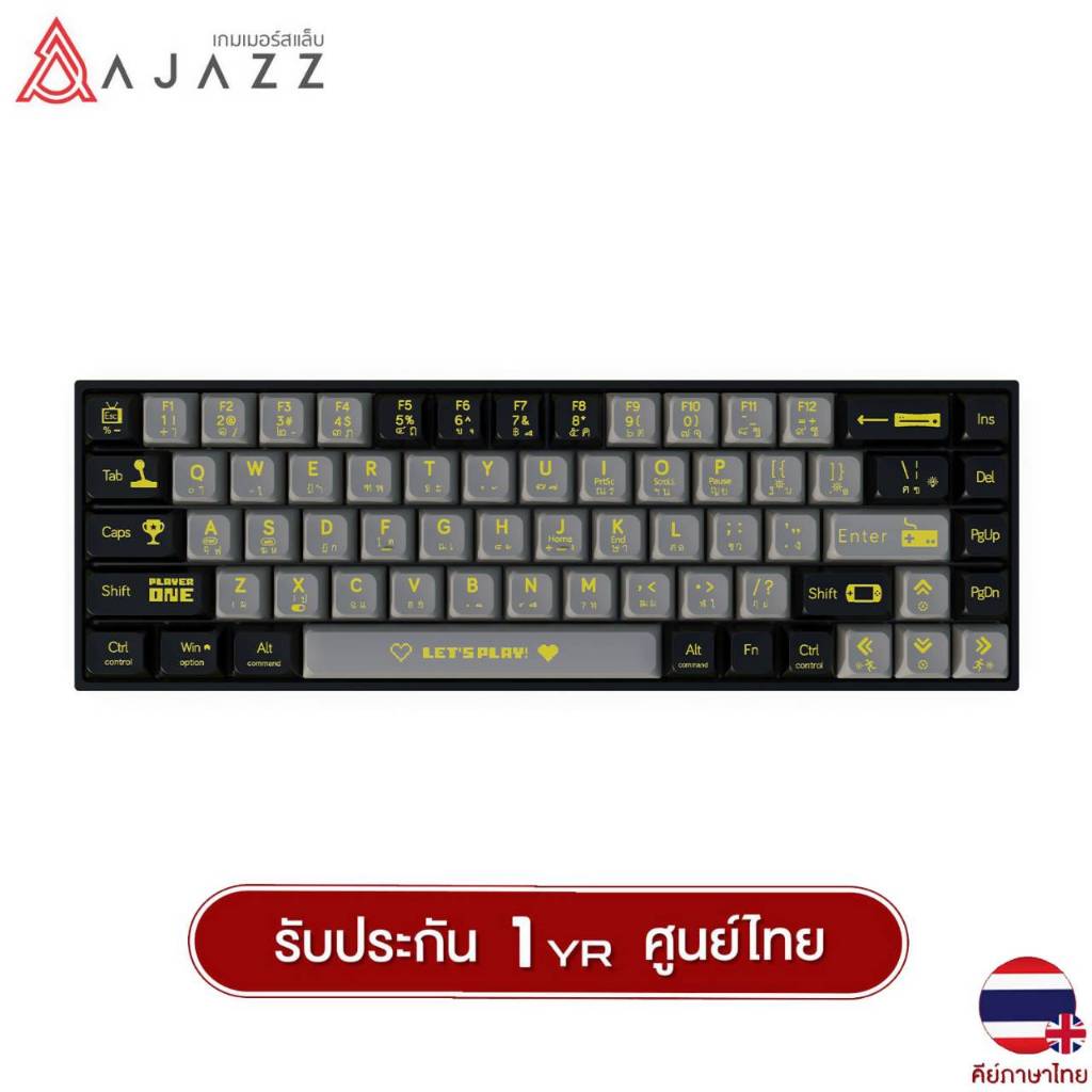 Ajazz Ak680 California Red SW มีสาย,คีย์บอร์ดเล่นเกมไร้สาย 2.4G 68 คีย์ ...