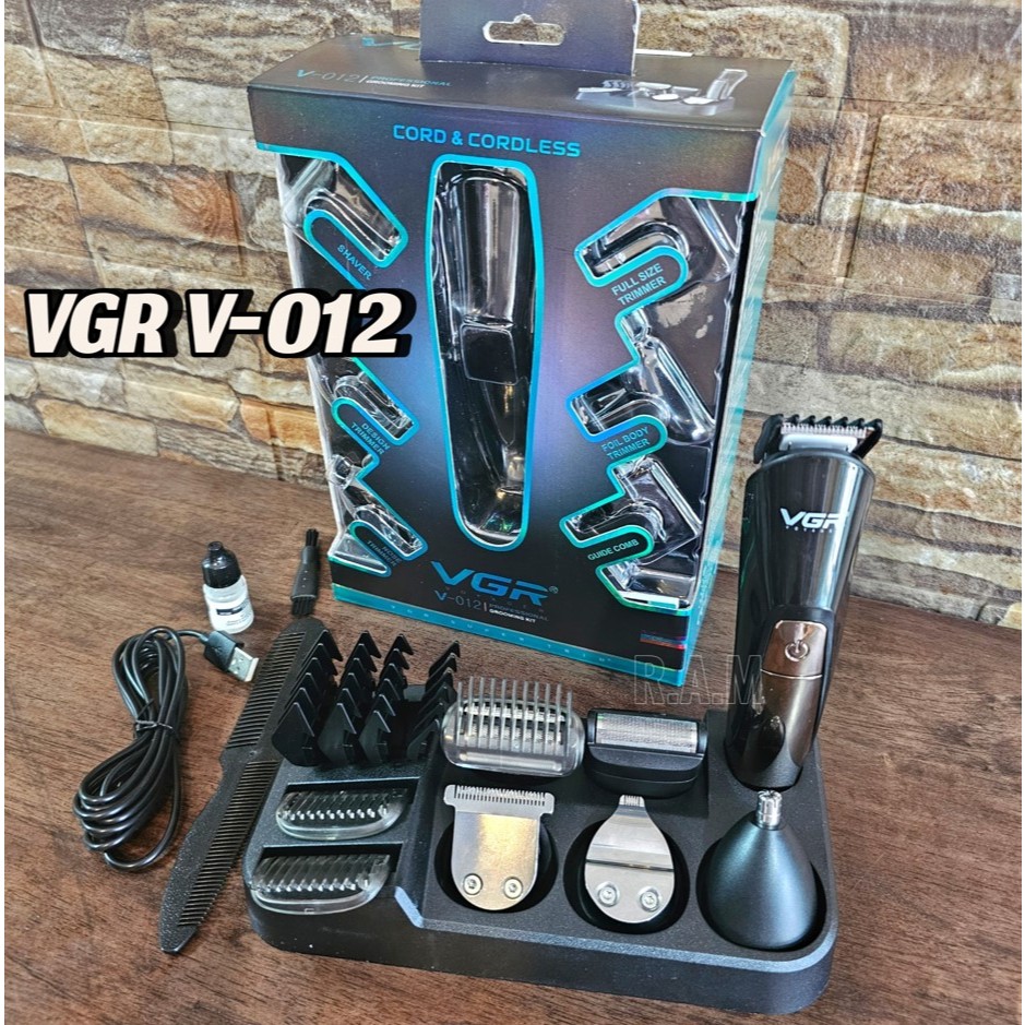 VGR รุ่นV-012 ปัตตาเลี่ยนไร้สาย ตัดผม หนวดเครา 7in1 | Shopee Thailand