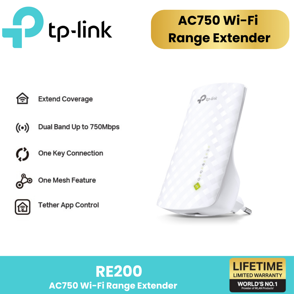 TP-Link RE200 AC750 Repeater ตัวขยายสัญญาณ WiFi (Wi-Fi Range Extender ...