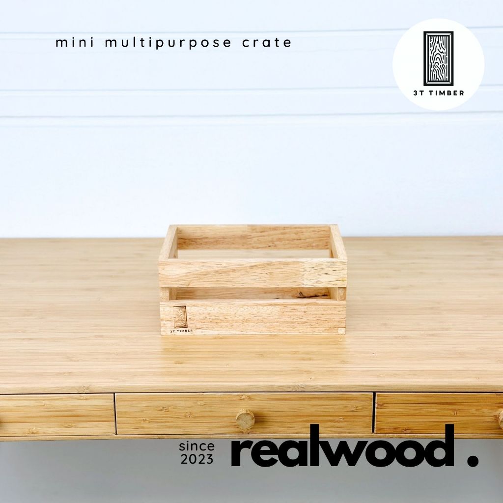 3T TIMBER กล่องไม้ ลังไม้ ขนาดเล็ก mini crate [small] ผลิตจากไม้แท้ 100 ...