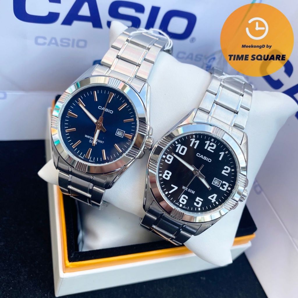 CASIO MTP-1308 หน้าปัด43.5มม. นาฬิกาชาย สายสแตนเลส กันน้ำ50เมตร คาสิโอ ...