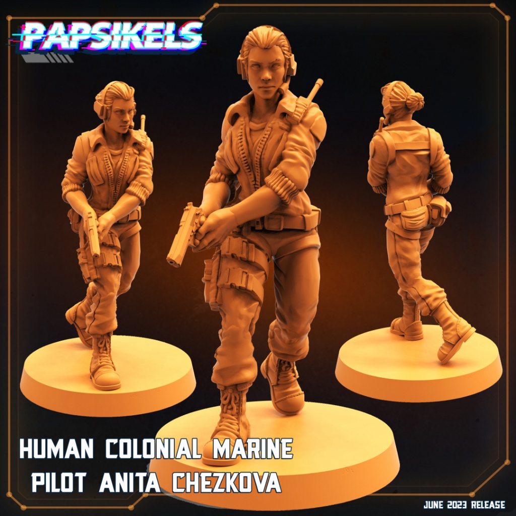 Human Colonial Marine Pilot Anita Chezkova - Vs Humans - Humanoid Human ...