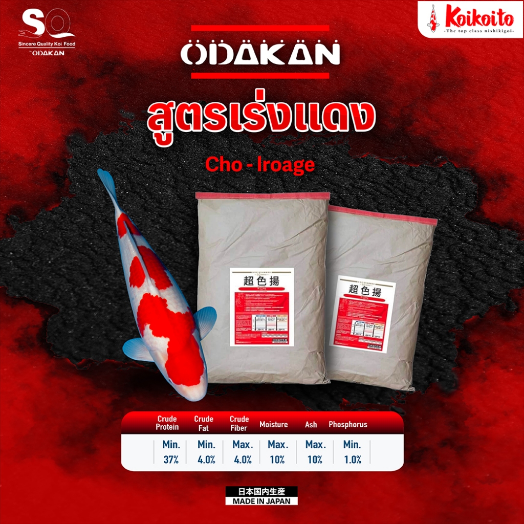 Odakan Color อาหารปลาคาร์ป สูตรเร่งแดง เร่งสี 15 kg, 20 kg | Shopee ...