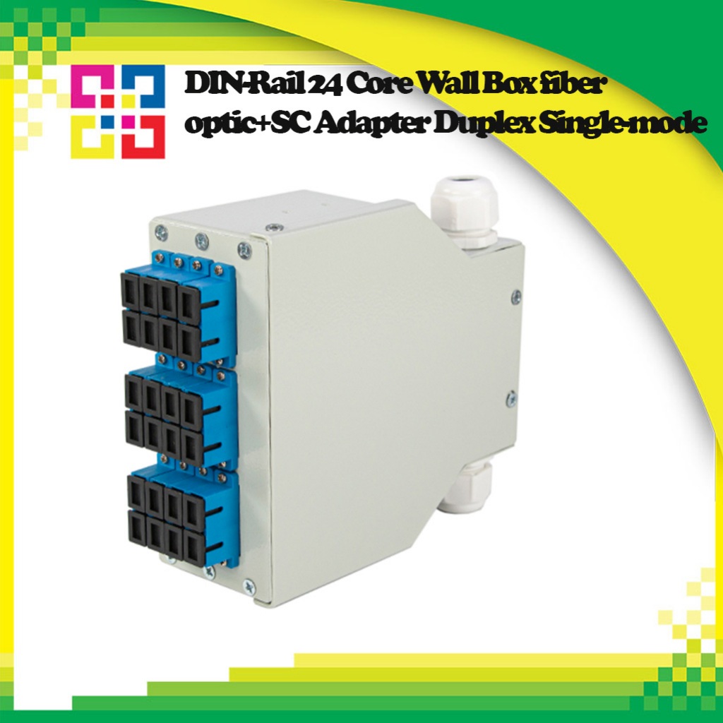 DIN-Rail 24 Core Wall Box fiber optic+SC Adapter Duplex Single-mode ...