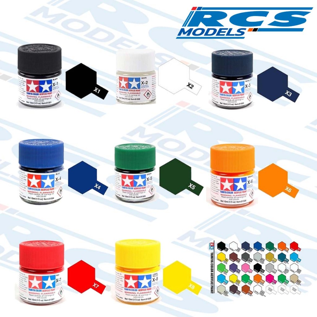 สีอะคริลิค TAMIYA ACRYLIC X-1 81501, X-2 81502, X-3 81503, X-4 81504, X ...