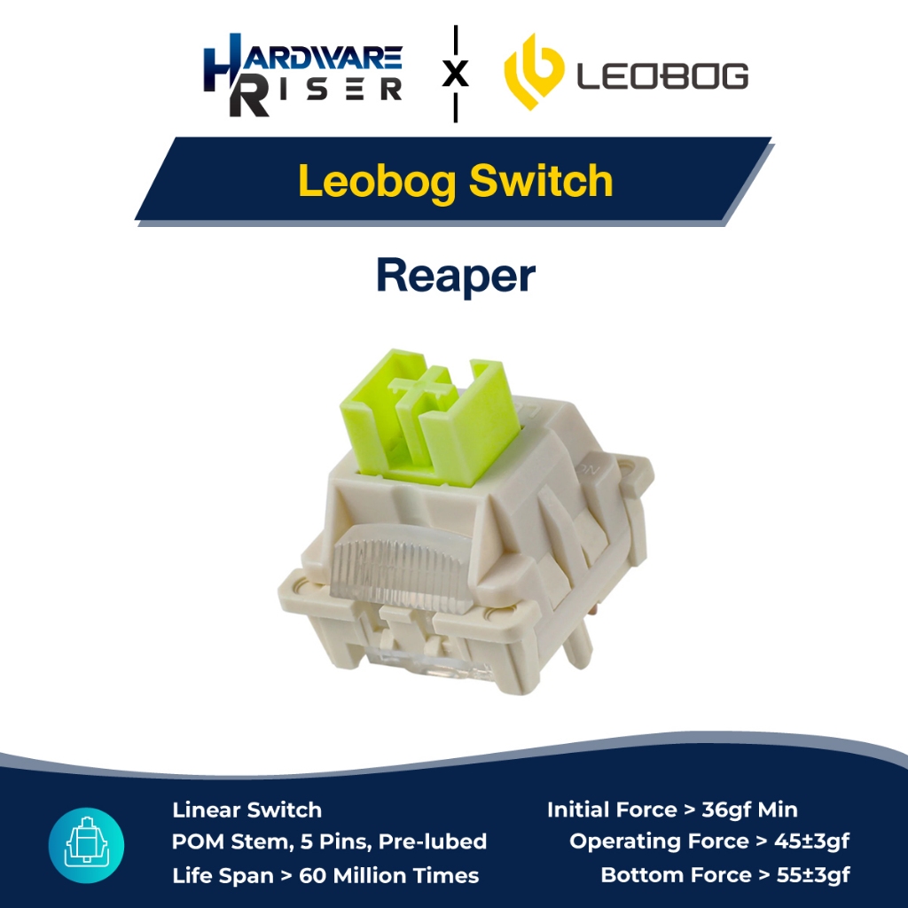[โค้ดคุ้ม 20%] Reaper Switch (100 ตัว) แรงกด 55g - Leobog Switch / Linear Switch / 5 Pins / Pre ...