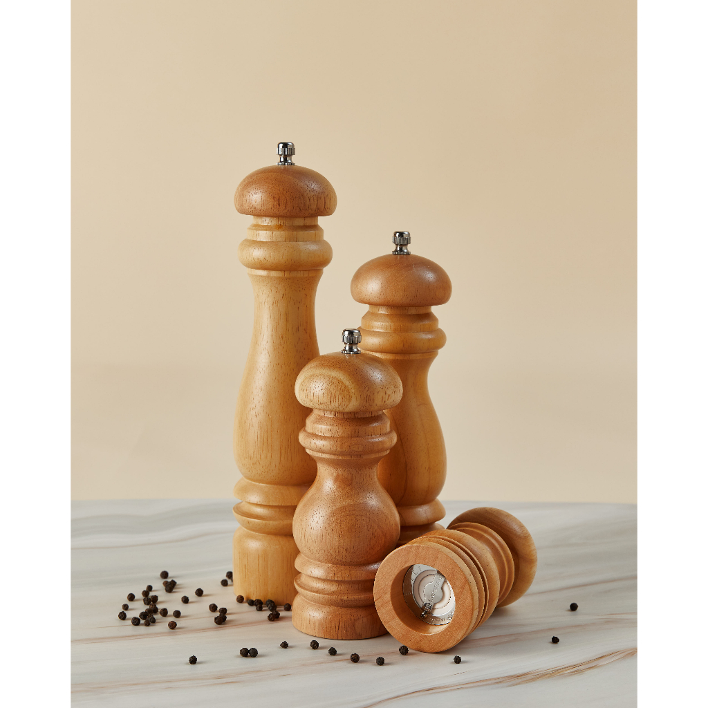 BILLI DESIGN [PEPPER GRINDER] กระปุกบดพริกไทยไม้ยางพารา | Shopee Thailand