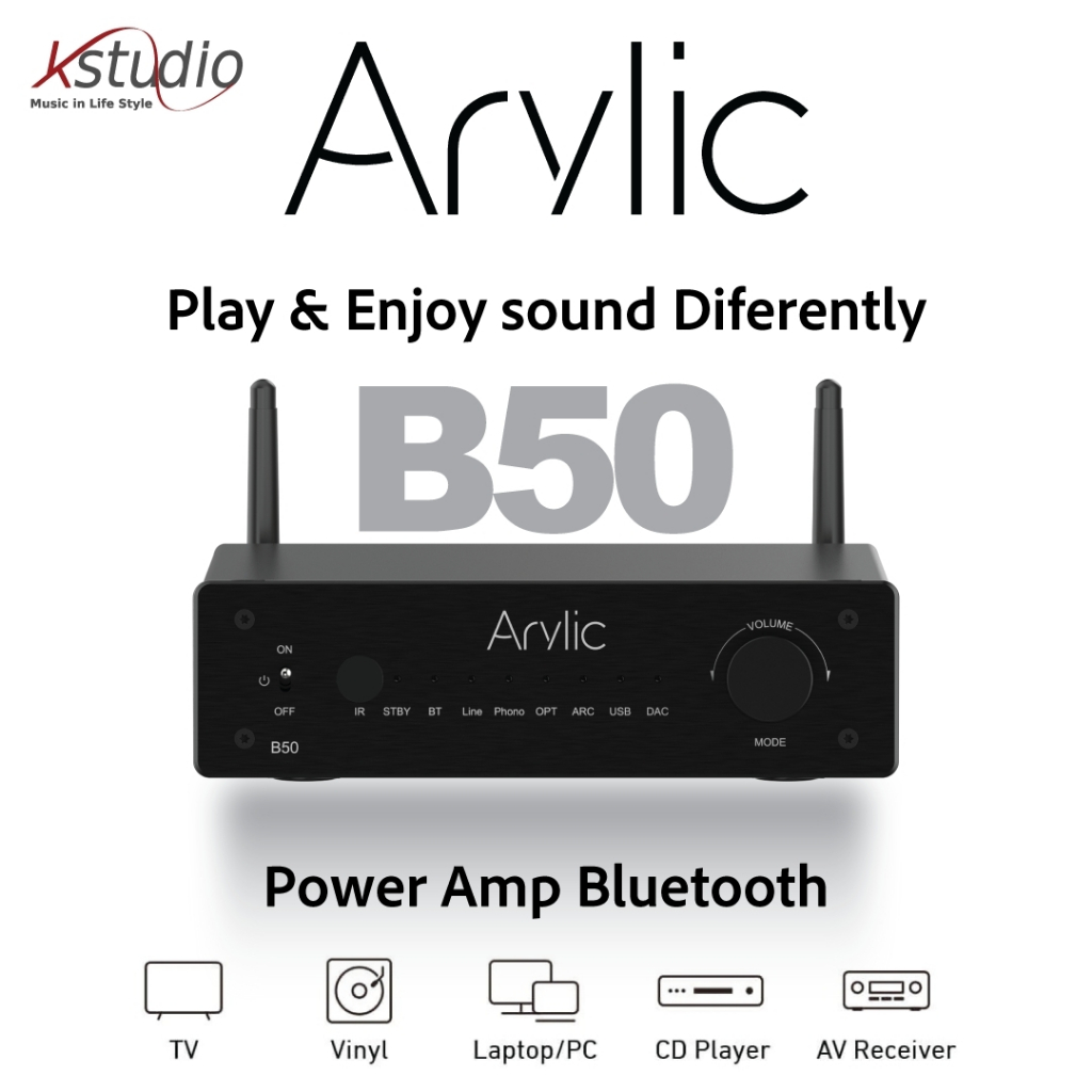 Arylic B50 Bluetooth Stereo Amplifier With Audio Transmitter | Shopee ...
