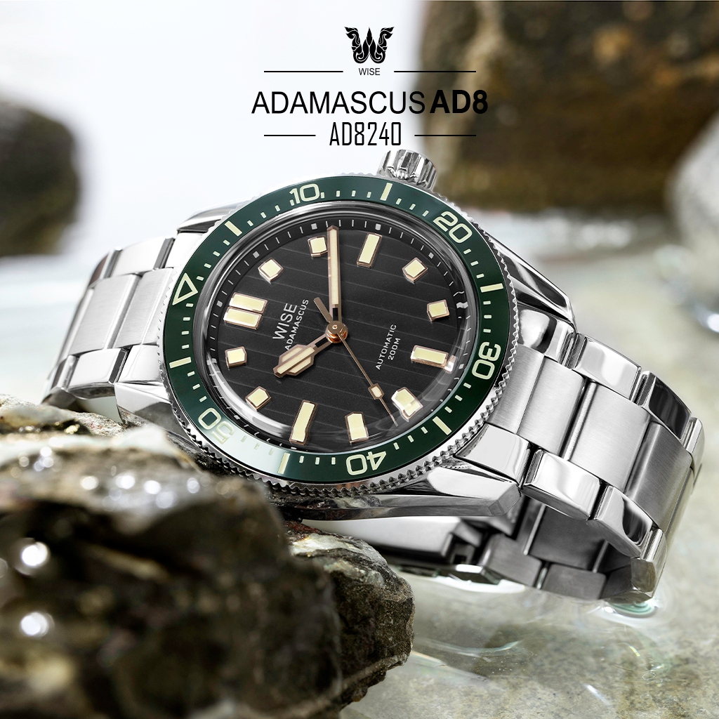 WISE รุ่น Adamascus AD8240 Set สาย Stainless 904L นาฬิกาข้อมือ 41 มม. ...