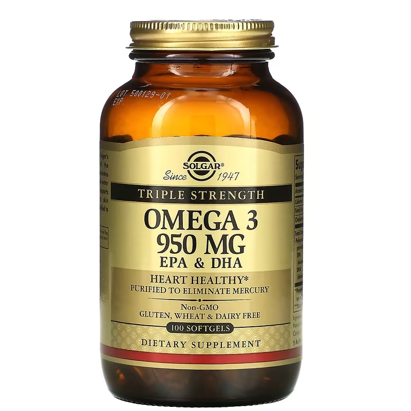 Solgar Triple Strength Omega-3 EPA & DHA Triple Strength 950 mg ...