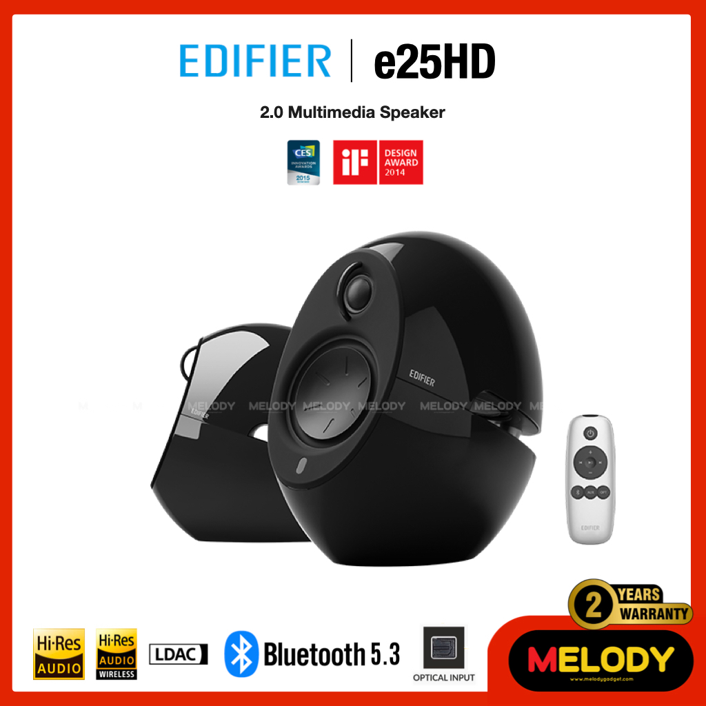 Edifier Luna e25HD LDAC Hi-Res Audio Wireless Bluetooth 5.3 Aux , Optical Power 74w.RMS. รับ ...