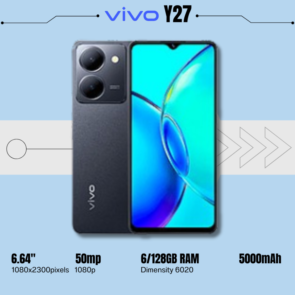 พร้อมส่ง VIVO Y27 (6+128GB) วีโว่โทรศัพท์มือถือ SmartPhone (รับประกัน 3 ...