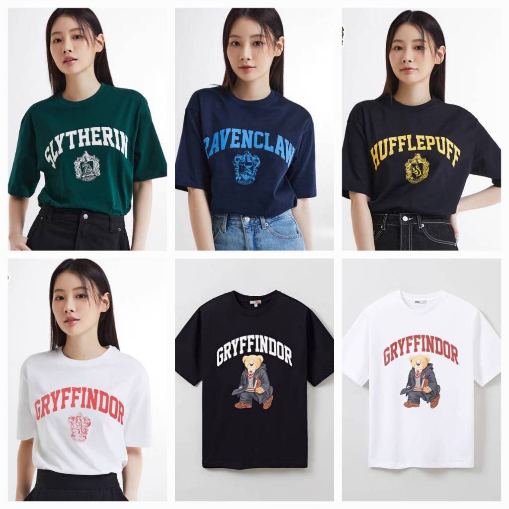 [ ️Pre-order ส่งใบสั่งซื้อก่อน EMS ตาม]SPAO x Harry Potter เสื้อยืดลายบ้านแฮร์รี่ หมีวู้ดดี้ ...