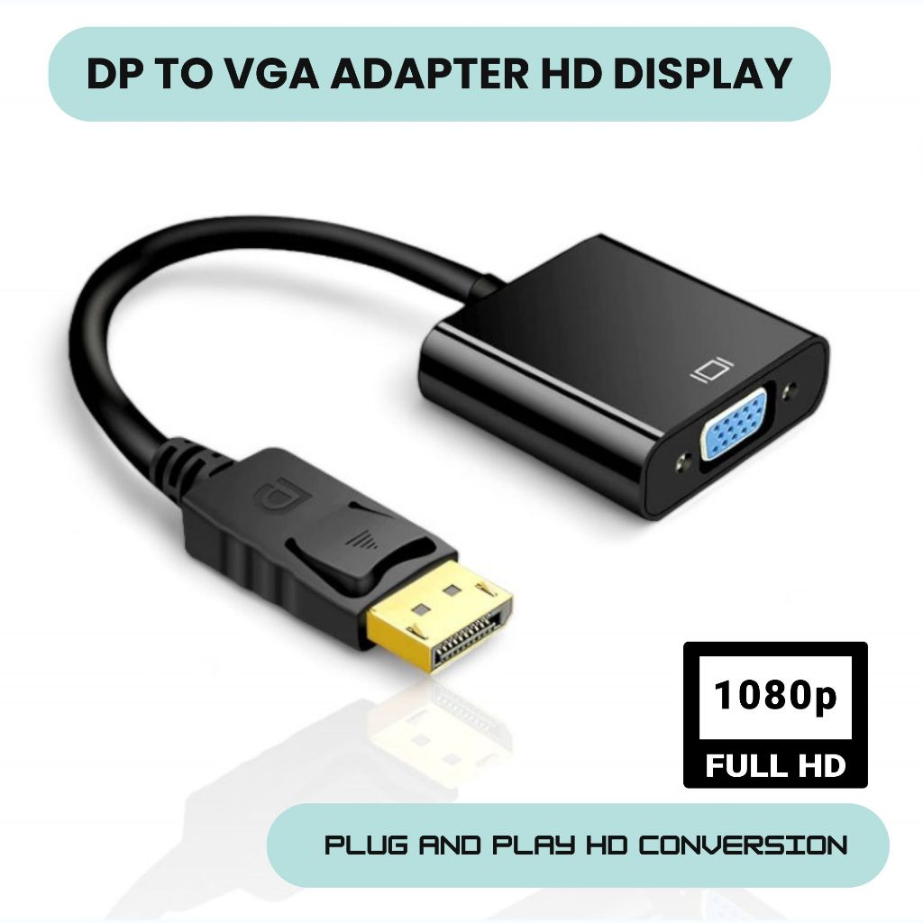Display Port TO VGA | ตัวแปลง DP เป็น VGA รองรับเอาต์พุตวิดีโอในรูปแบบ ...