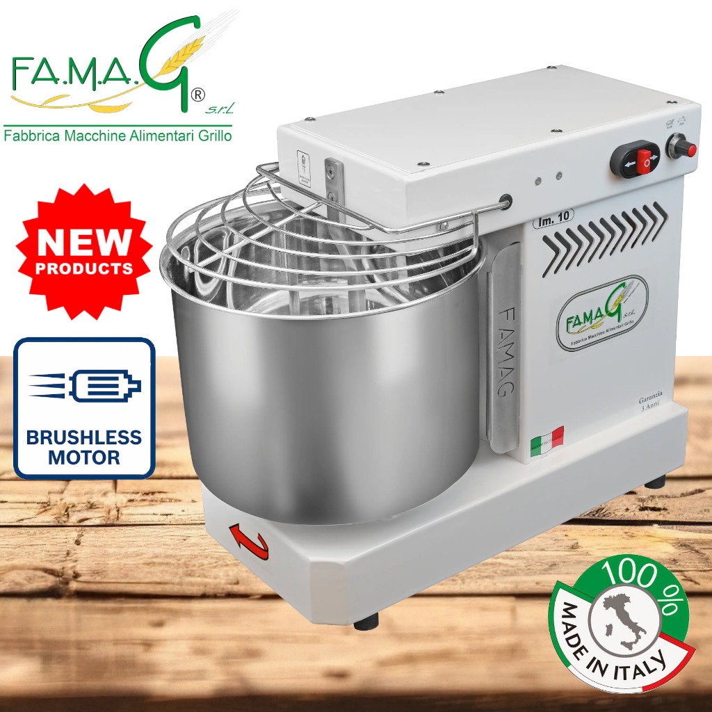FAMAG เครื่องนวดแป้ง IM10/10V HH NEW MODEL BRUSHLESS White Spiral Mixer ...