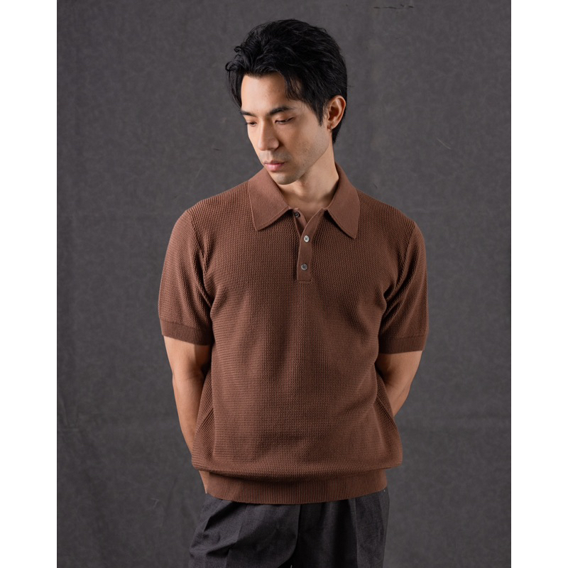 [ส่วนลด10% 10DD300S] Made to Mature Wave Textured Knitted Polo ...