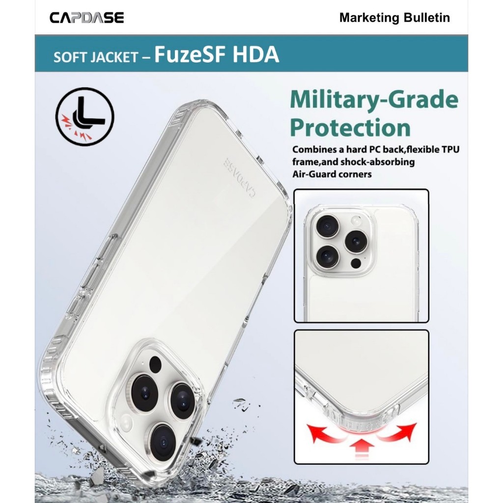 CAPDASE Soft Jacket FuzeSF HDA Case เคสใสสำหรับ iPhone 16 Series ทุก ...