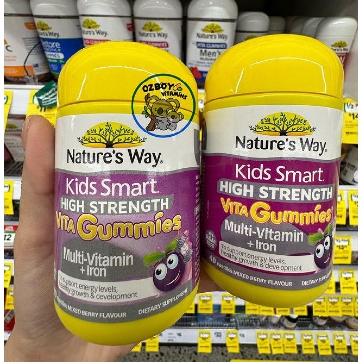 Nature's Way Kids Smart High Strength Vita Gummies Multivit + Iron 40 ...