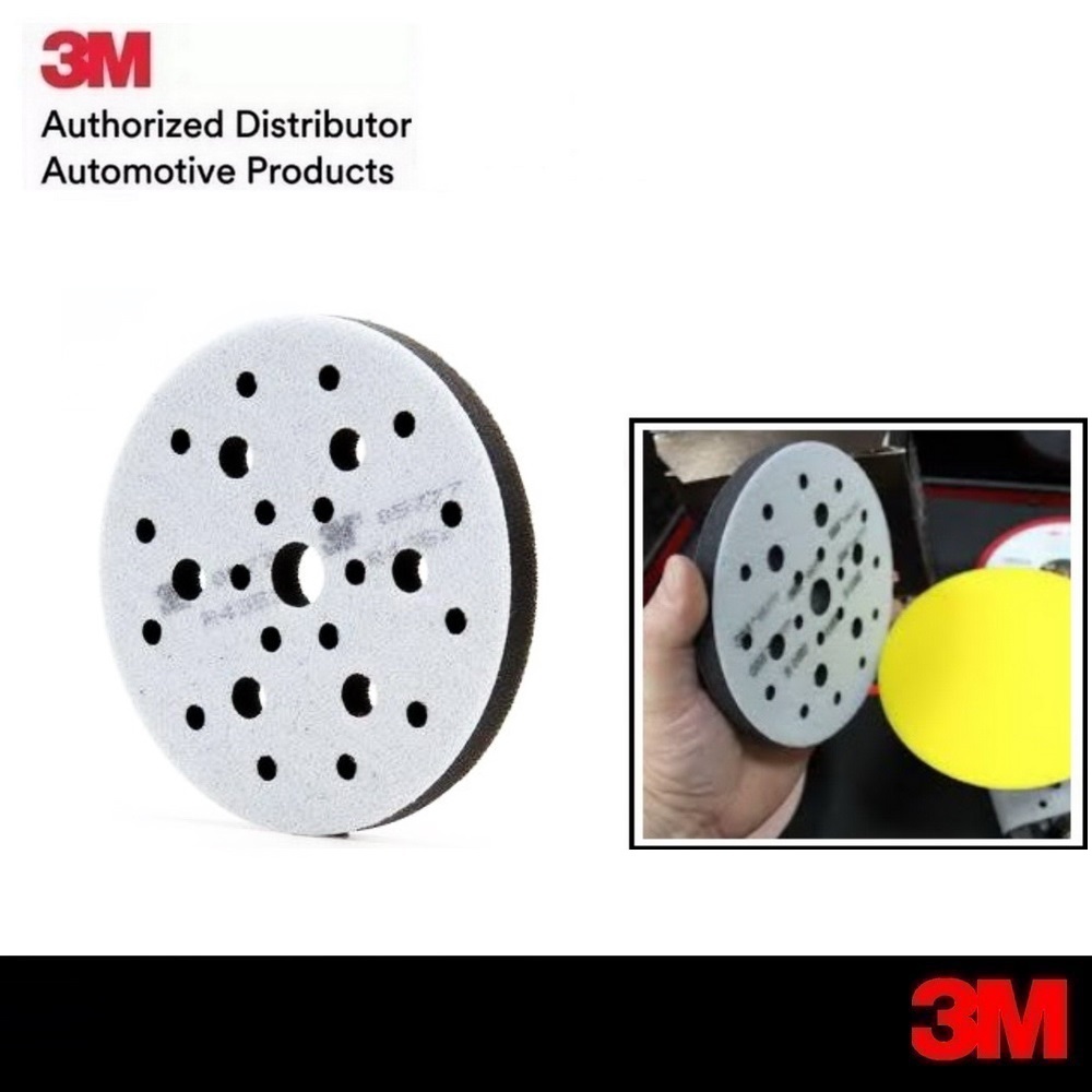 3M 05777 ฟองน้ำรองเครื่องขัด 6" รุ่นหลายรู ตีนตุ๊กแก หนามเตย Soft ...