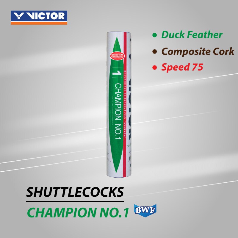 VICTOR ลูกแบดมินตัน CHAMPION NO.1 แถบแดง รุ่นอัพเกรดขนเป็ดพิเศษกว่าเดิม ...