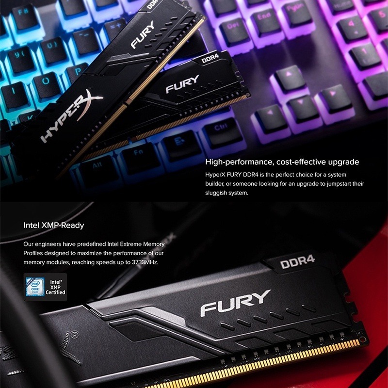 Kingston Hyperx Fury Ram DDR4 แรม 4GB 8GB 16GB หน่วยความจำเดสก์ท็อป 2133Mhz 2400Mhz 2666Mhz ...