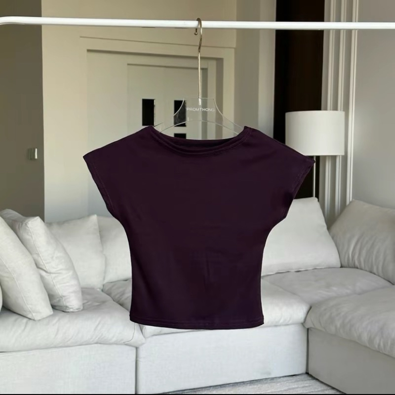 เสื้อยืดเบบี้ทรีพรมทอง Promthong.bkk สีม่วงเปลือกมังคุด | Shopee Thailand