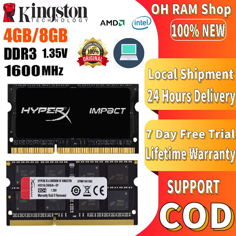 Kingston Hyperx impact ram DDR3/DDR3L 4GB 8GB PC3/PC3L-12800 Laptop memory 1600mhz sodimm DDR3L ...